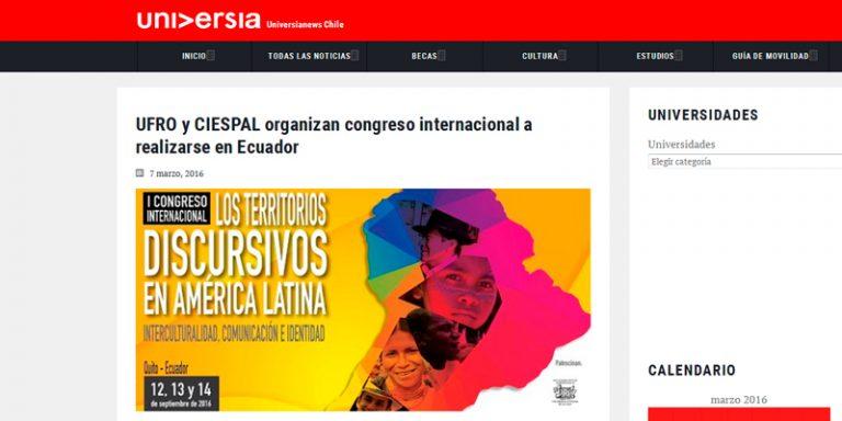UFRO y CIESPAL organizan congreso internacional a realizarse en Ecuador ...
